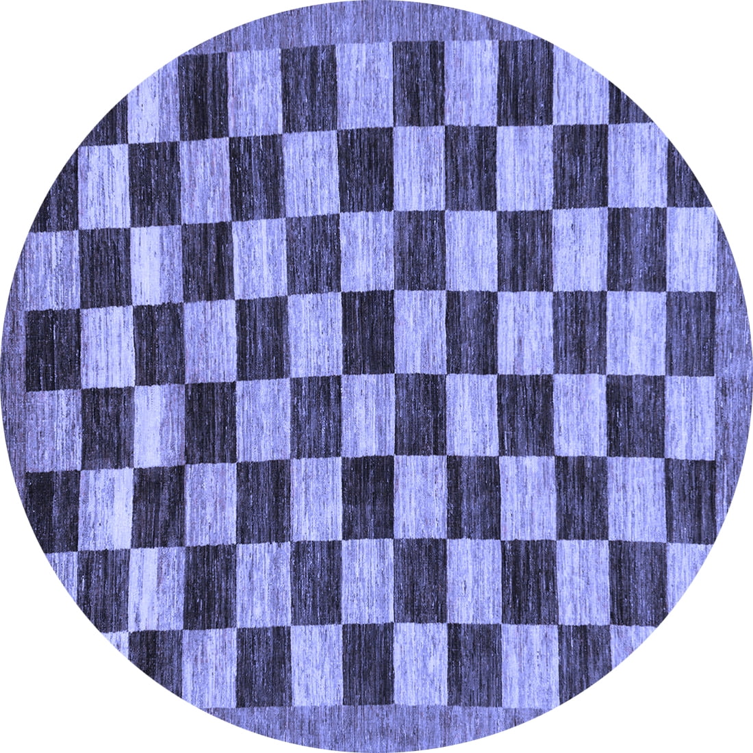 Ahgly Company Indoor Round Checkered Blue Modern Area Rugs, 4' Round ...