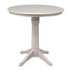 Round Top 36" x 36" Solid Wood Pedestal Dining Table in Washed Gray ...