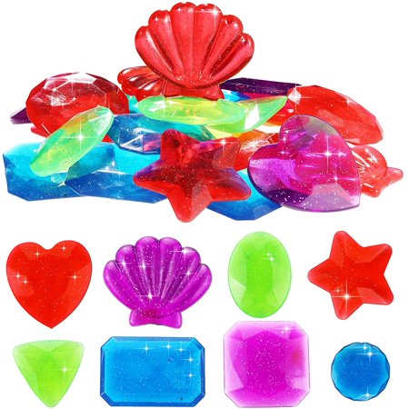 24 Pieces Big Dive Gem Pool Toys, Colorful Big Sinking Diving Gems Dive ...