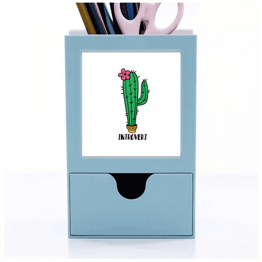 Introvert Cactus Art Deco Fashion Desk Supplies Organizer Pen Holder ...