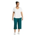 Terra & Sky Women's Plus Size Pull On French Terry Cloth Capris, 22 ...