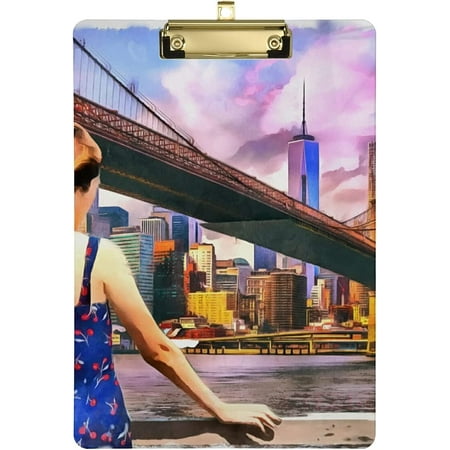 XDDJA USA New York Bridge Clipboard Hardboard Wood Nursing Clip Board ...