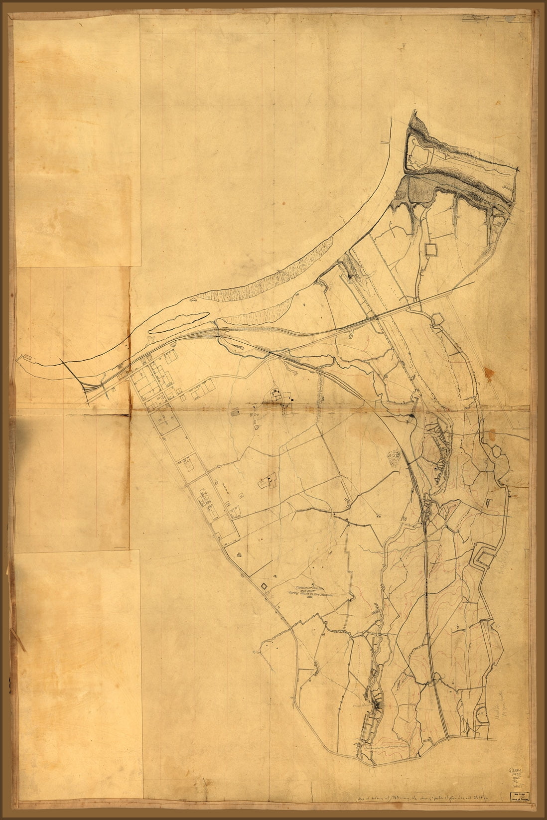24"x36" Gallery Poster, Map defenses Petersburg Virginia General Lee ...