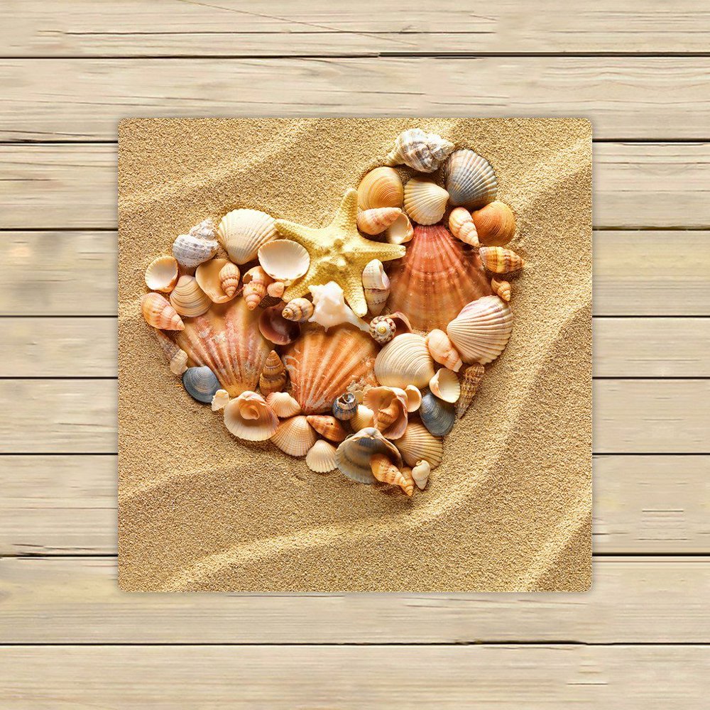 GCKG Made Love Heart Of Sea Shells Starfish Beach Hand Towel,Spa Towel ...