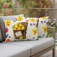 2 Pack Outdoor Waterproof Throw Pillow Covers,Farmhouse Lemon Flower ...