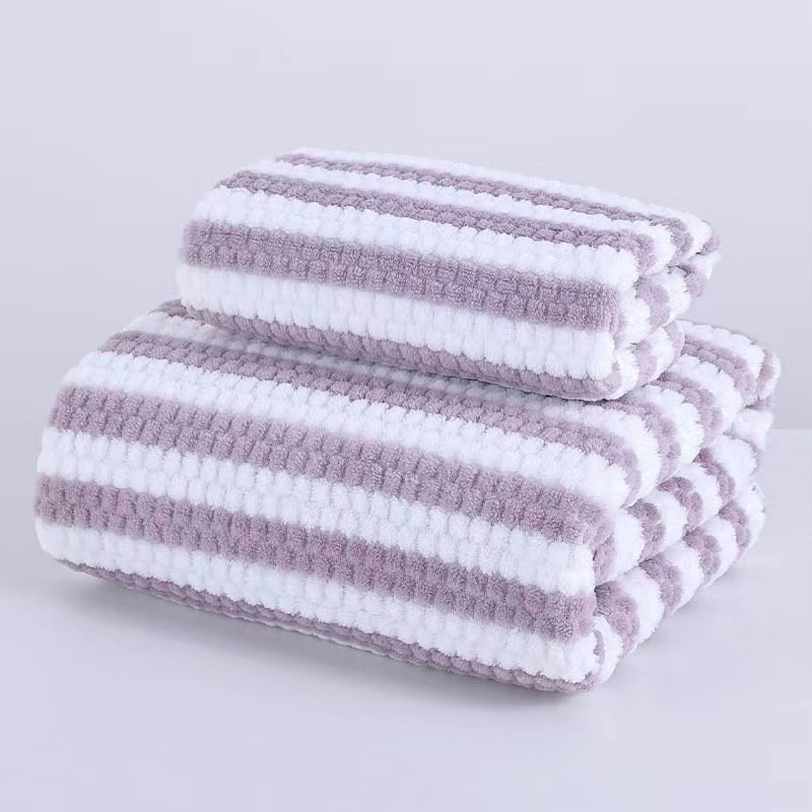 Click here for Suxumhao Stripe Bath Towel Set (Purple)-Two Sets I... prices