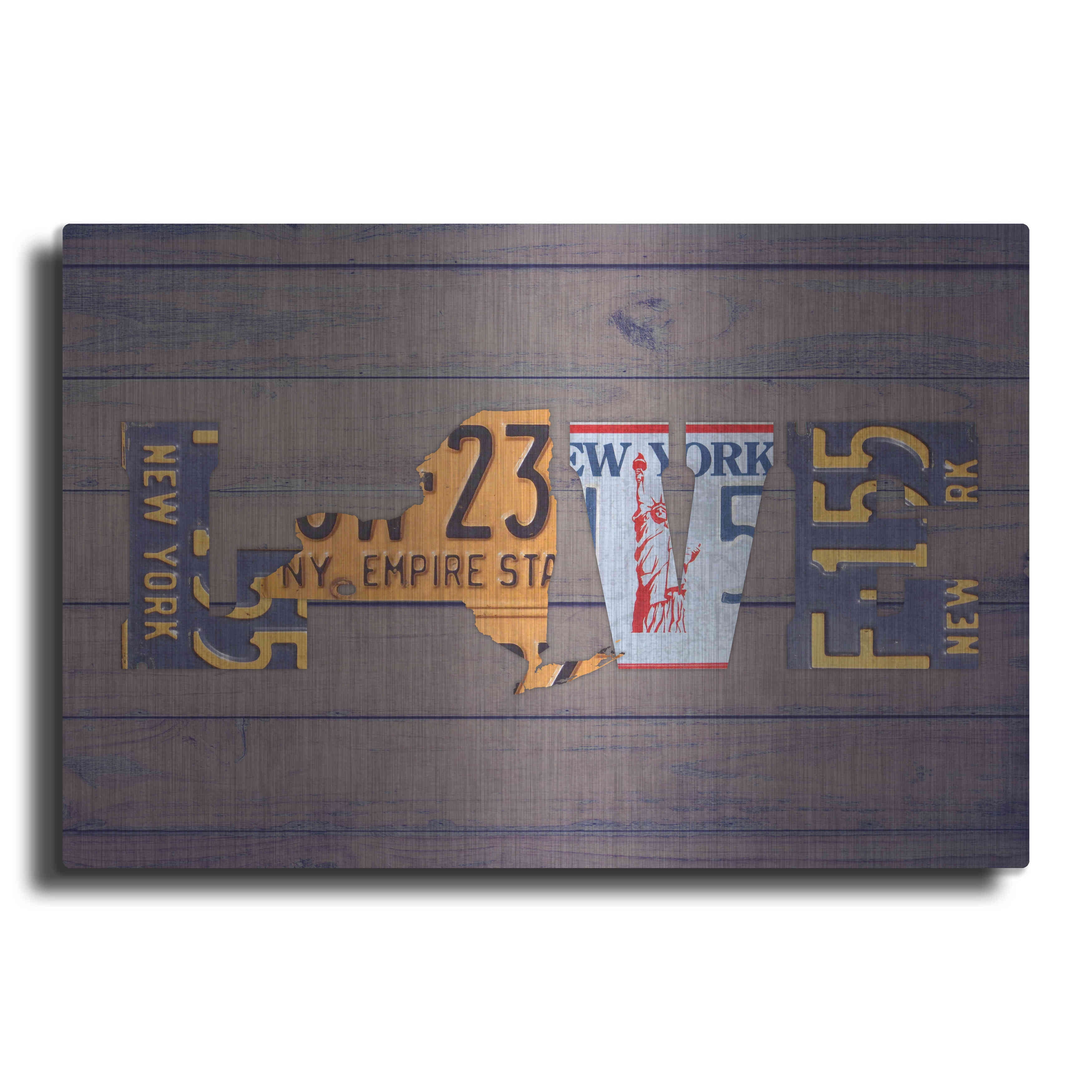 Luxe Metal Art 'NY State Love' by Design Turnpike, Metal Wall Art, 16 ...