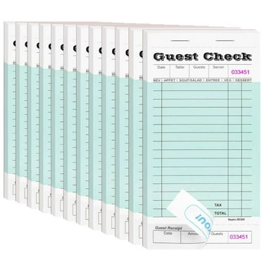 Adams Guest Check Pads, Single Part, Perforated, 50 Sheets per Pad, 5 ...