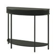 unipaws Fluted Half Moon Console Table, Modern 2-Tier Black Entryway ...