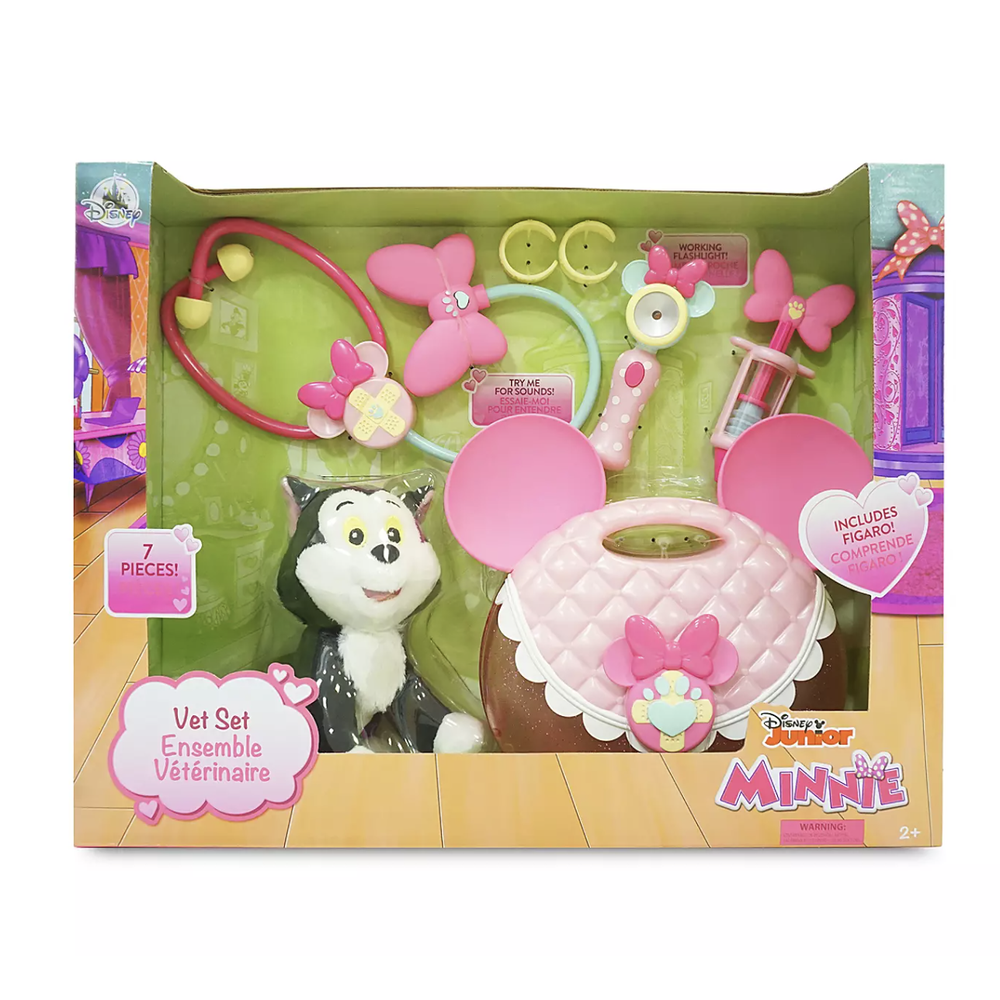 Disney Minnie and Figaro Plush Vet Set Play Set with Play Stethoscope ...