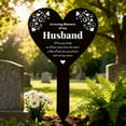 In Loving Memory Husband Remembrance Stake - Black Heart Grave Decor ...