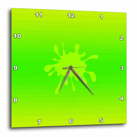 3dRose Paint Splat on Green and Yellow Background - Wall Clock, 10 by ...