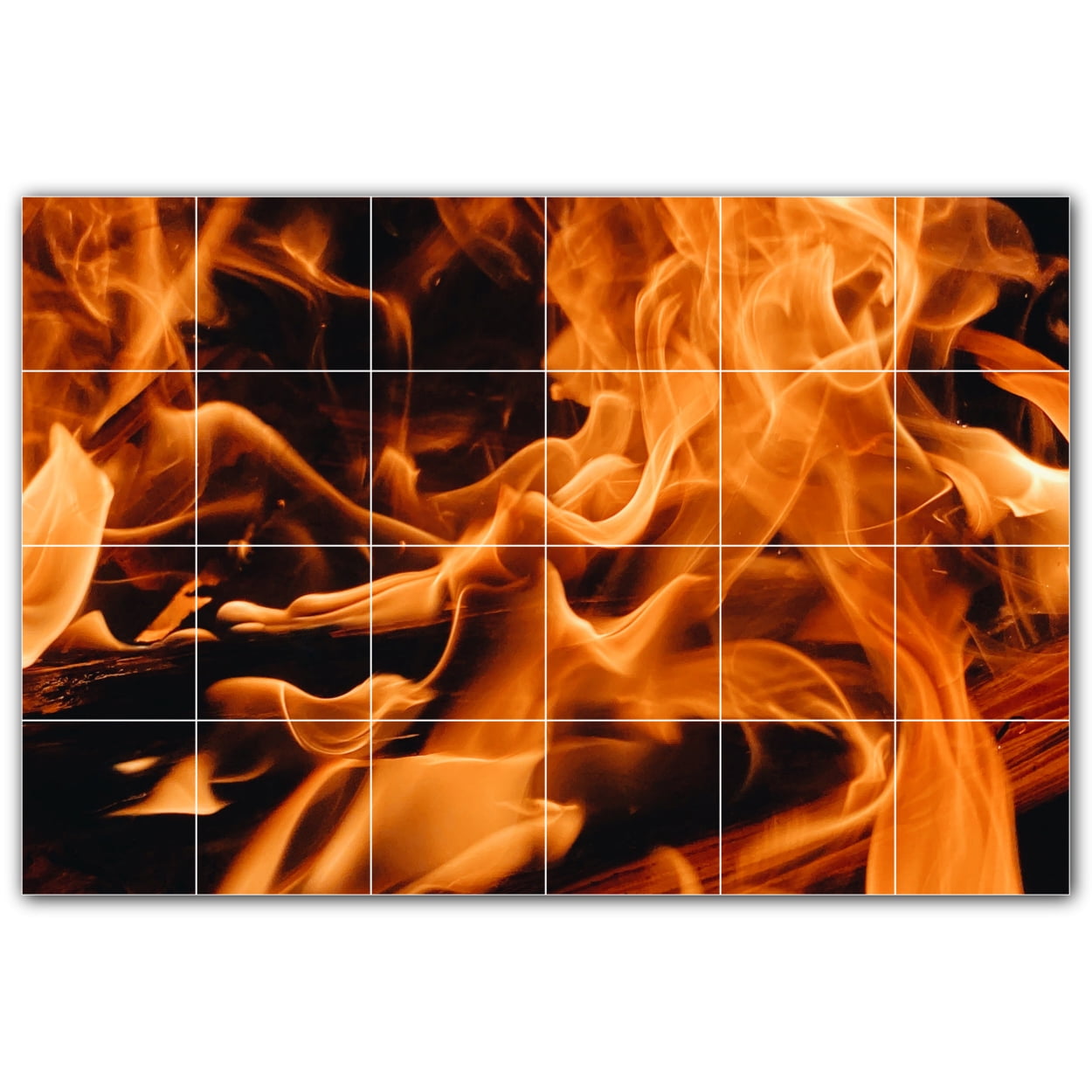 Picture-Tiles.com: Fire Ceramic Tile Wall Mural WAL500605-64L. 48"W x ...