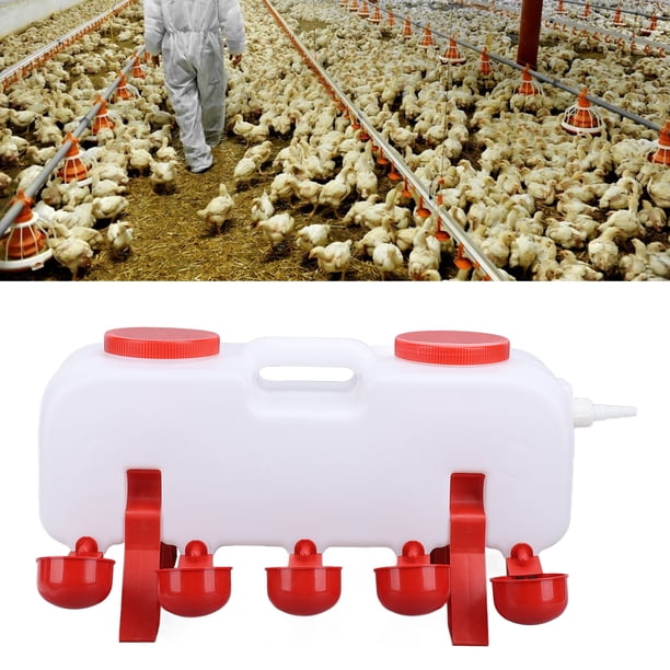 Poultry Water Dispenser, 10 Liters Chicken Coop Water Dispenser With 10 ...