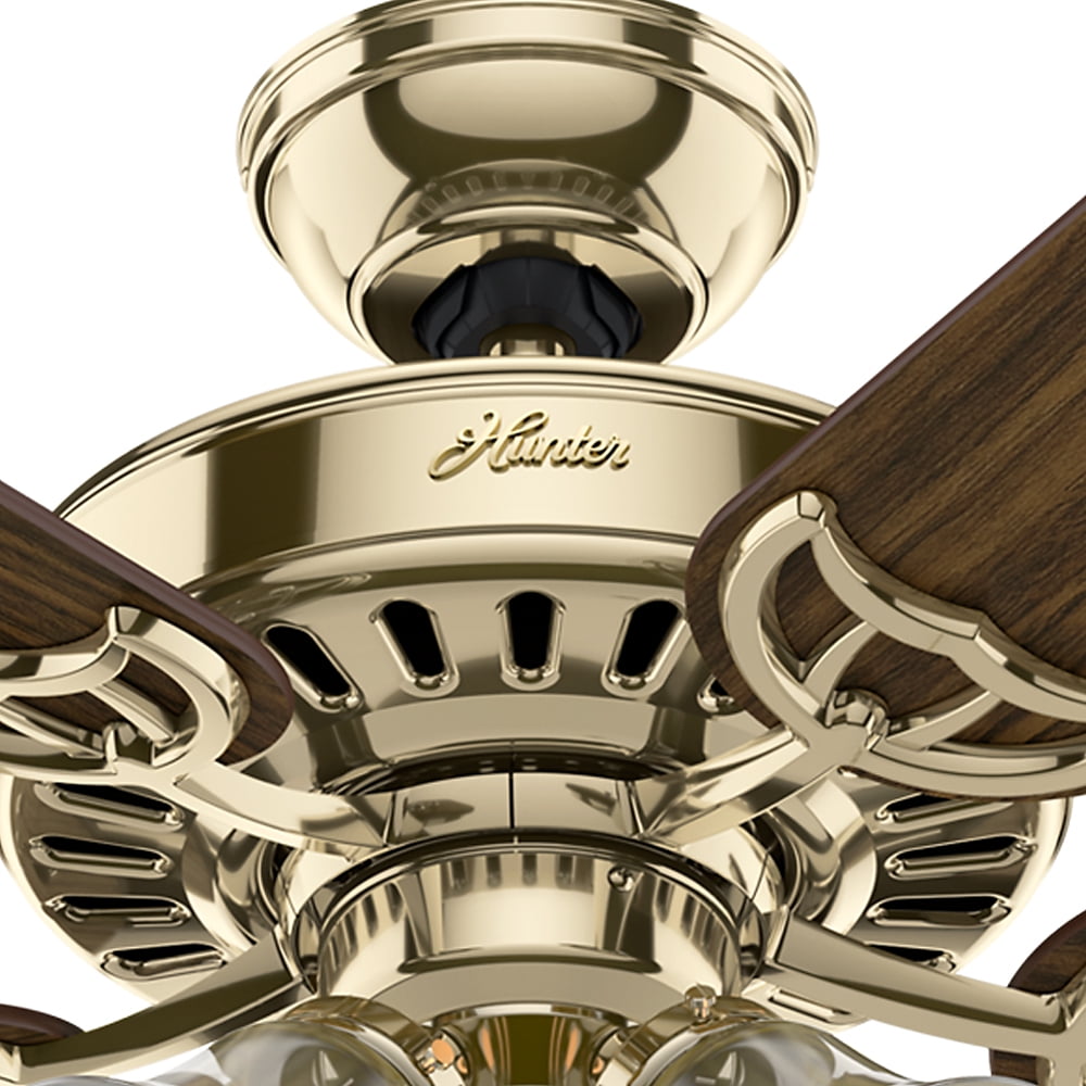 Hunter 4 Light Bright Brass Ceiling Fan Kit | Shelly Lighting
