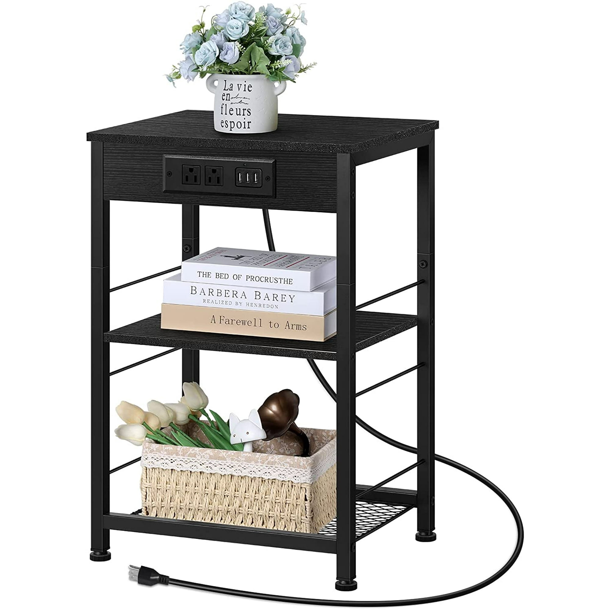 Click here for Unbranded Black Nightstand Bedroom 3 Tier End Tabl... prices