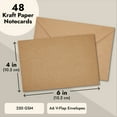 48 Pack Kraft Print Blank Cards & Envelopes 4x6 In - For Invitations ...