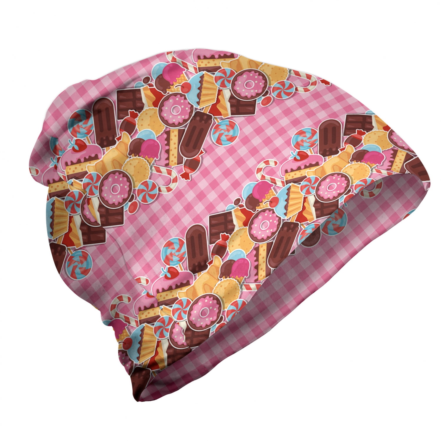 Sweets Unisex Beanie, Candy Cookie Sugar Cake, Hiking Outdoors, Brown ...