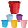 Himition 6pcs Colorful Storage Iron Bucket Multi-functional Candy ...