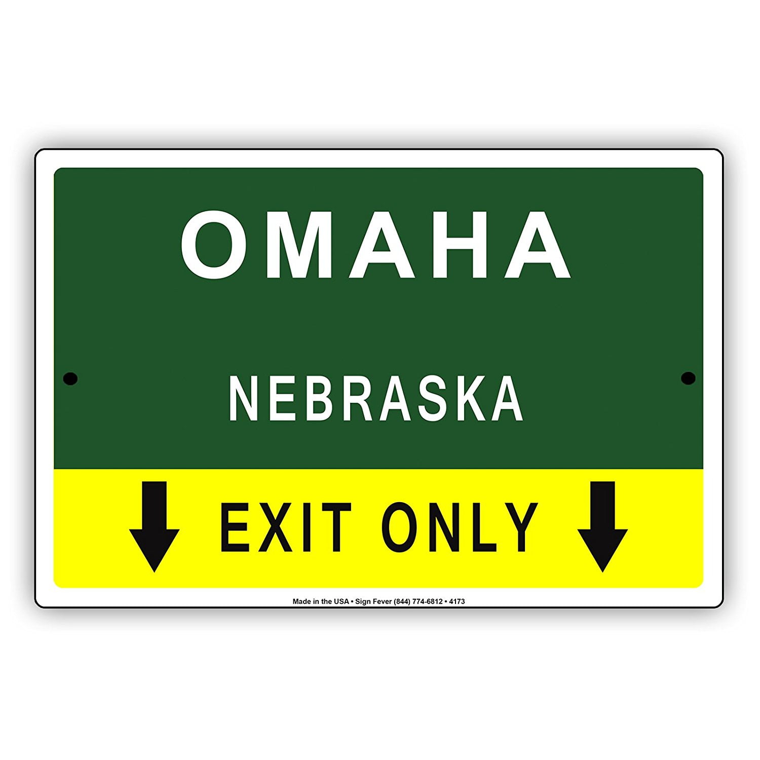 Omaha Nebraska Exit Only With Pointer Arrow Direction Way Road Signs ...