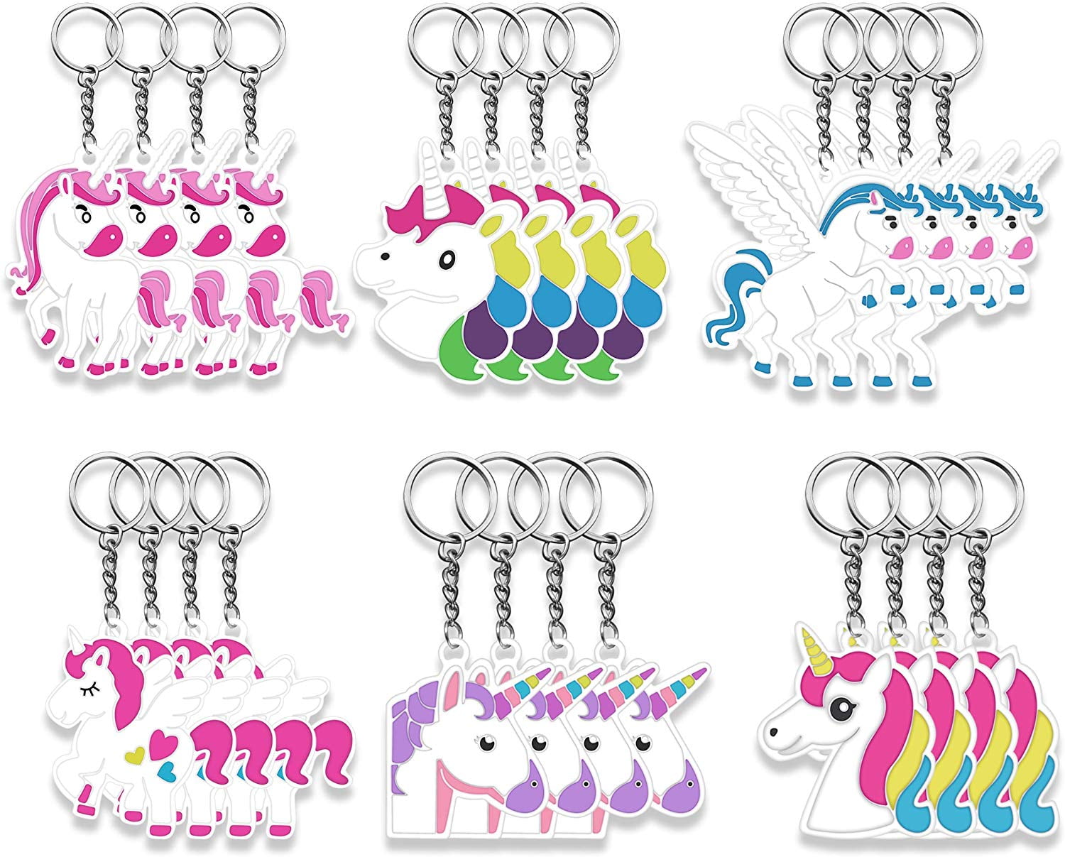 Set of 12 Unicorn Key chains Party Favor Key Ring Birthday Party ...