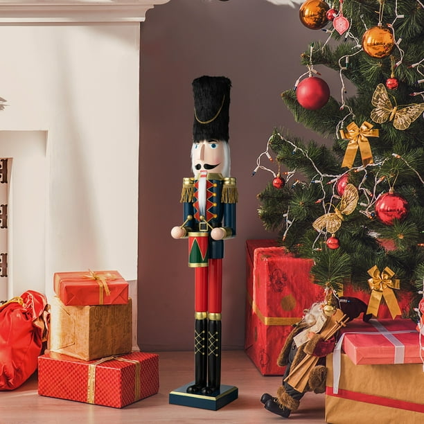 Glitzhome 36"H Large Christmas Vintage Wooden Nutcracker, Drummer ...