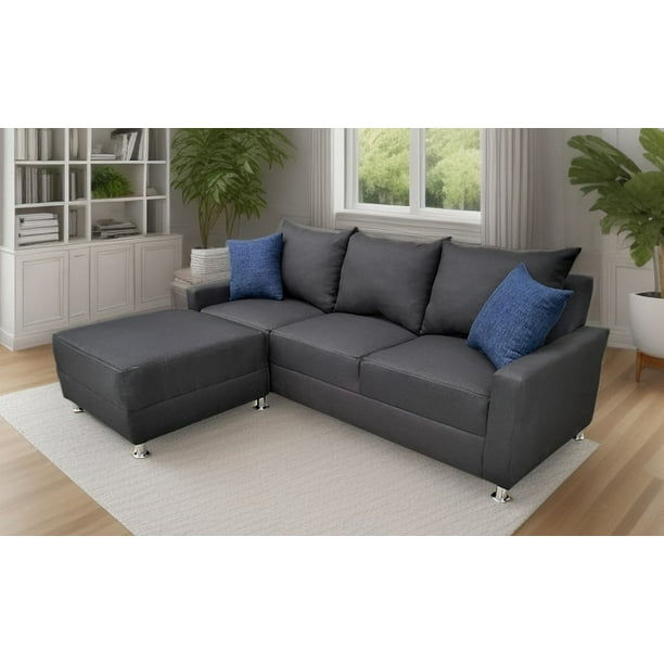 Sala Esquinera Domy SALVANTO Lino Gris Oxford 220X165 CM | Walmart en línea