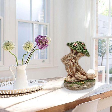 Solar Garden Tree Man Statue Resin Tree Figurine with Solar LED Light ...