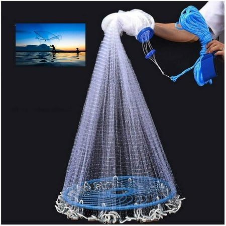 Fishing Cast Net,American Hand Throw Fish Nets Casting Sinker Net Bait ...