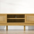 "Tolead Rattan Entertainment Center, Low Profile TV Stand with Sliding ...