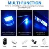 3x Mini Blue LED USB Car Interior Light Neon Atmosphere Ambient Lamp ...