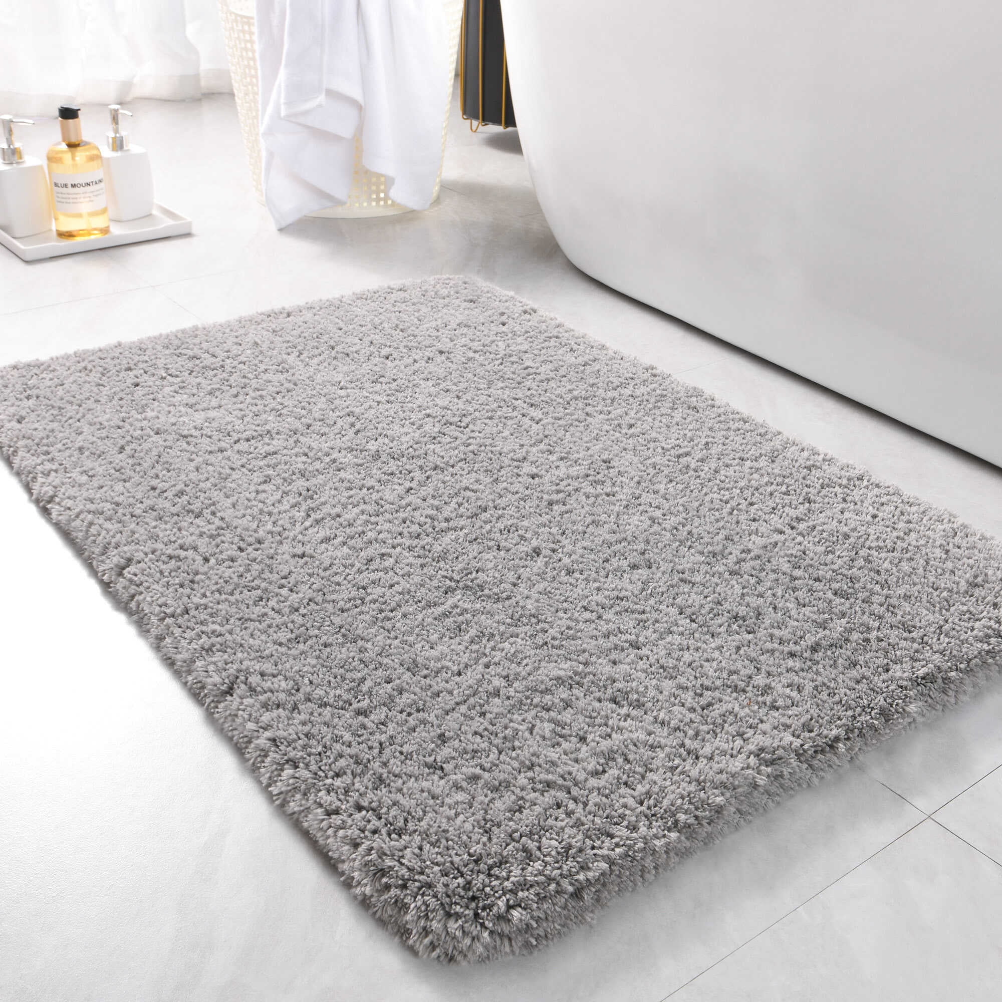 TWINNIS Micrifiber Bathroom Rug Mat Non-Slip Absorbent Mat Bathroom ...