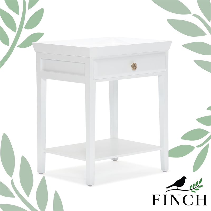 Finch Hampton Side Table with Drawer White - Walmart.com