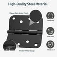 3 Pack Rounded Door Hinges 4 Inch with 5/8" Radius Corner, Matte Black ...