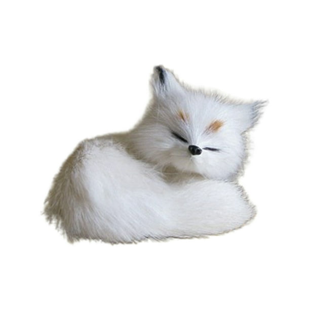 Farfi Simulation Fox Toy Realistic Adorable Plastic Fleece Long Plush ...