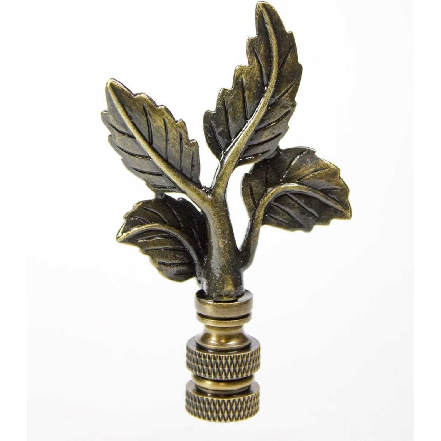 Antique Brass Finish Vine Leaf Finial - Walmart.com