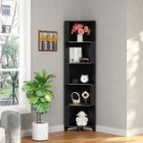 Free Shipping! HOMEFORT 5 Tier Corner Bookshelf, Small Corner Bookcase ...