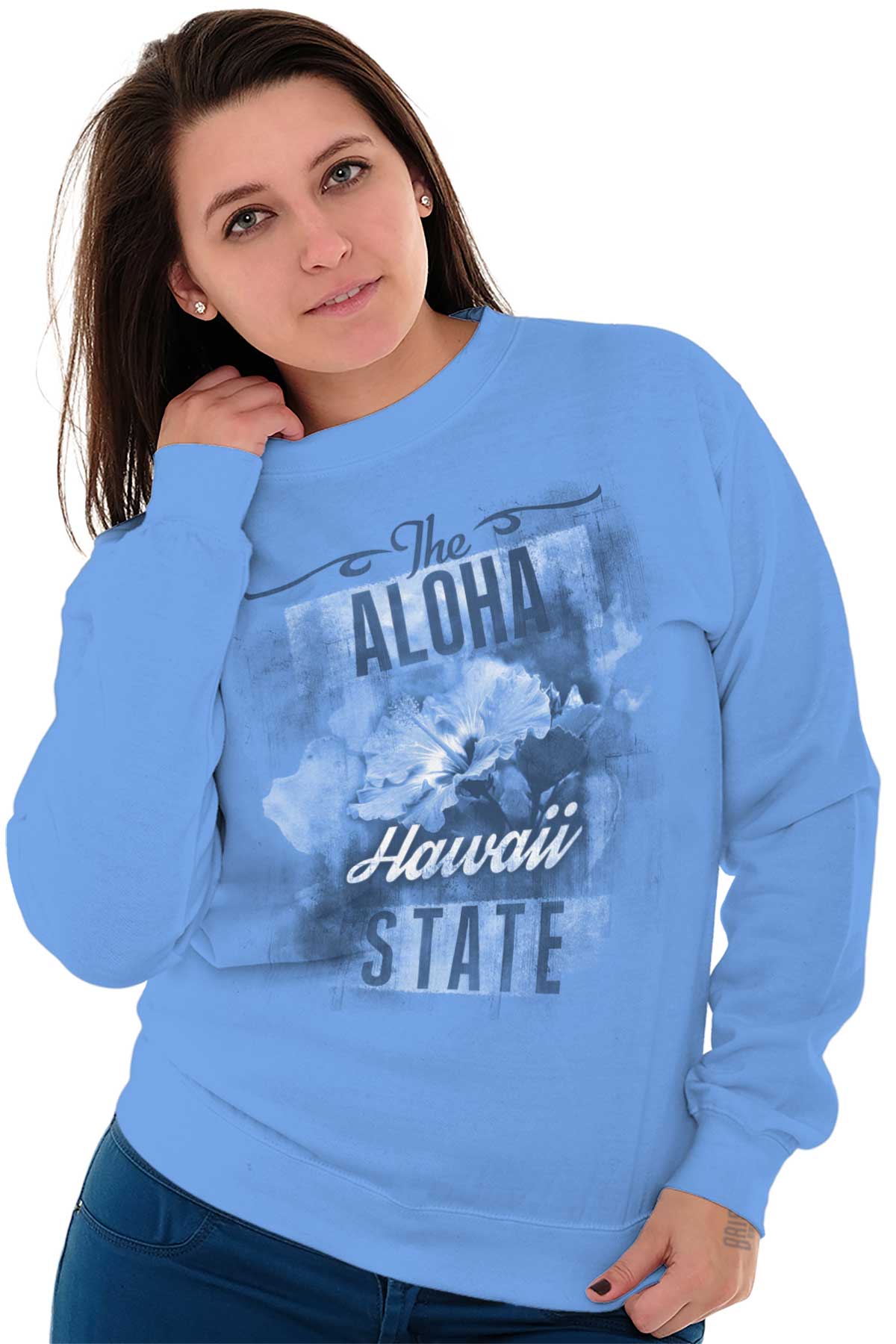 Hawaii Cute State Flower Souvenir Women Crewneck Sweatshirt Brisco ...