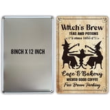 MUCHENGGIFT Witchy Kitchen Metal Tin Sign Wall Decor, Retro Witch's ...