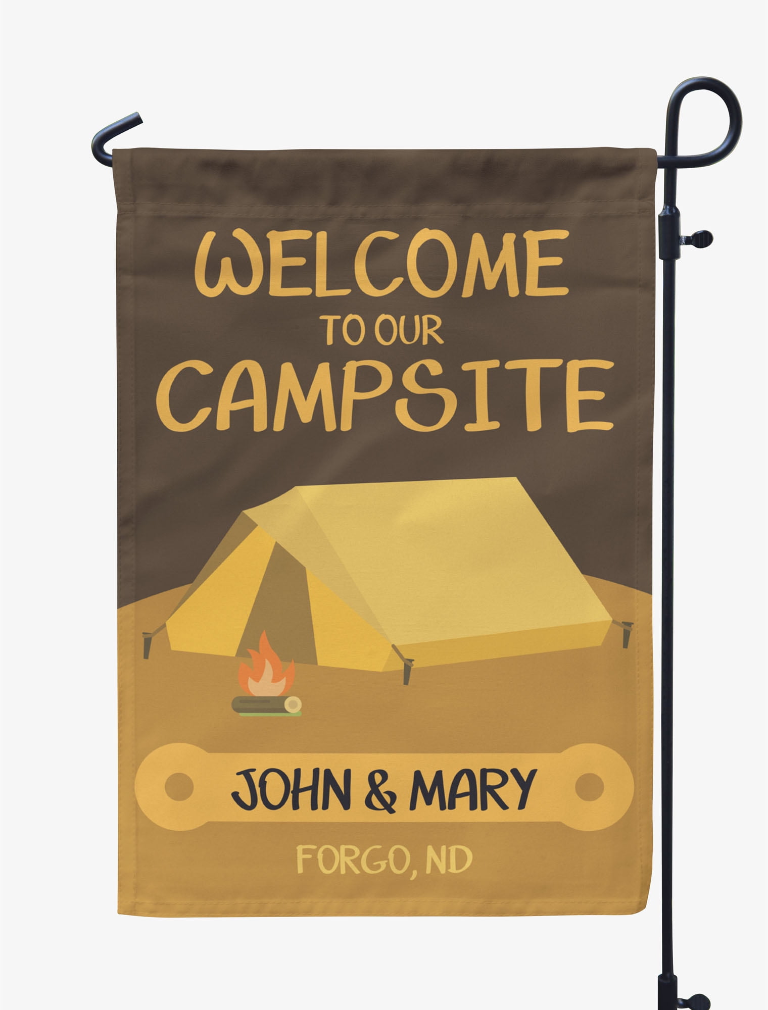 Printtoo Brown Welcome To Our Campsite Outdoor 12.5x18 Inches Double ...