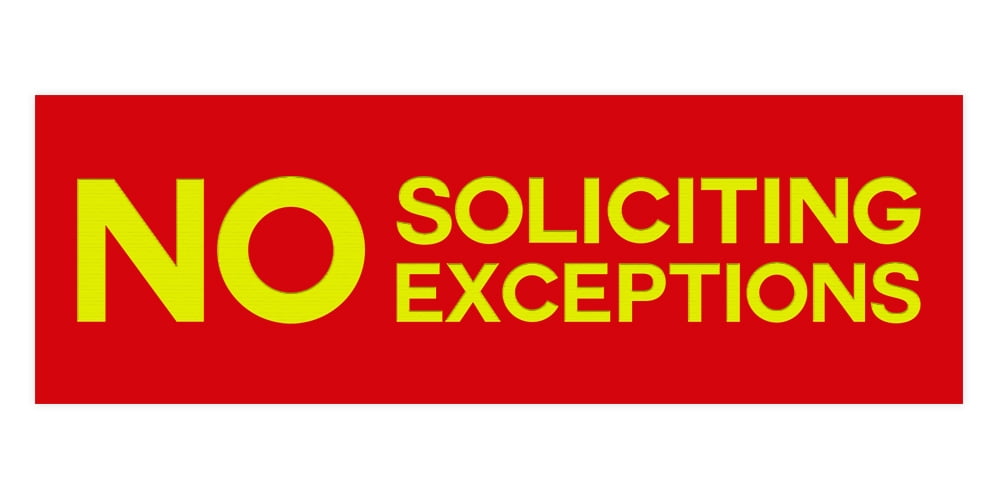 Basic No Soliciting No Exceptions Sign (Red/Yellow) - Small - Walmart.com