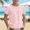 Boys Solid Round Neck Short Sleeve Shirt Crew Neck Color Design ...