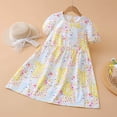 Afuyipoi Girls Soft Cotton Floral Print Dress (5-15 Years) Summer Short ...