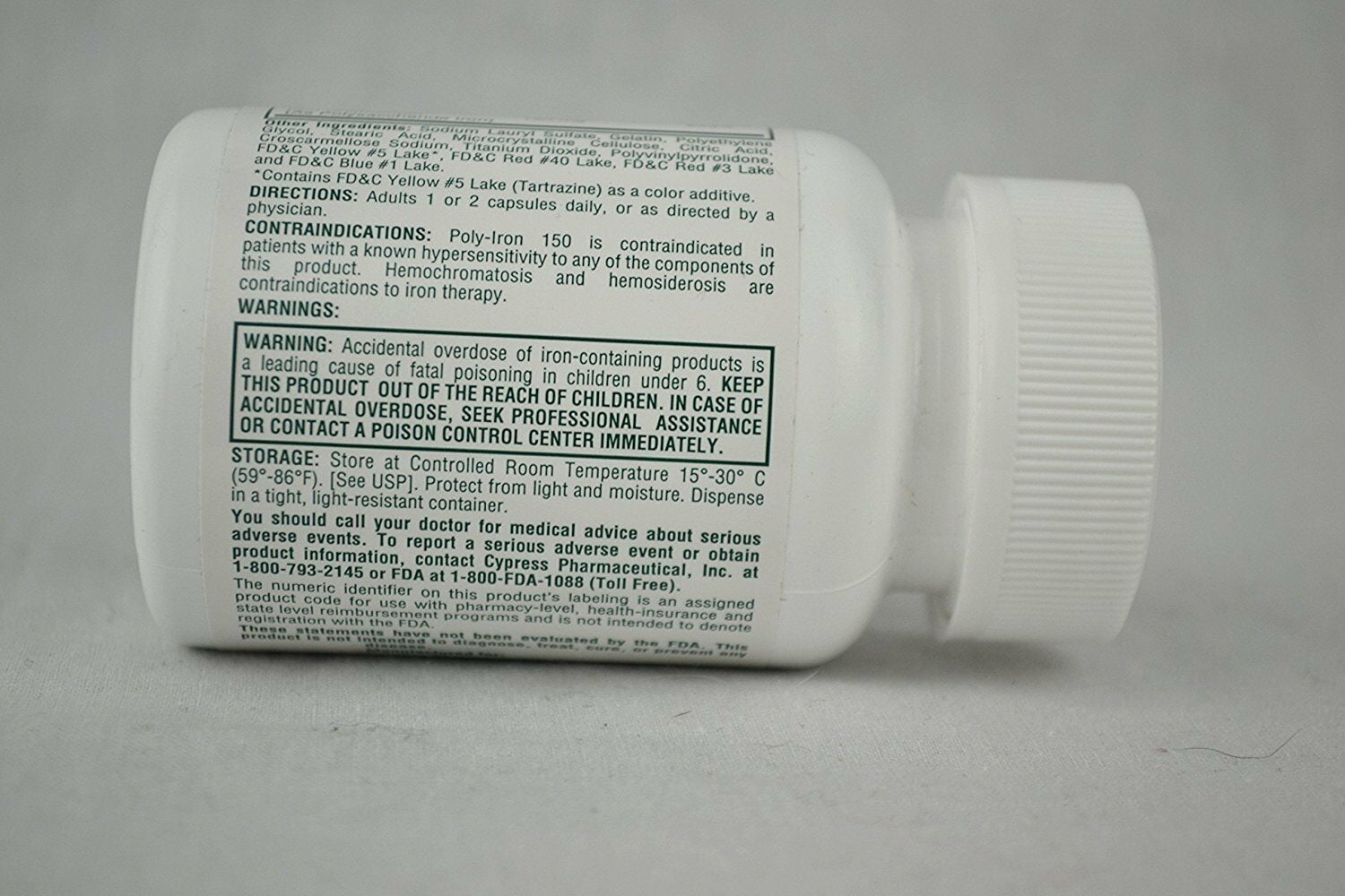 Cypress Poly Iron Iron Supplement 150 mg Strength Capsule, 100 per Pack