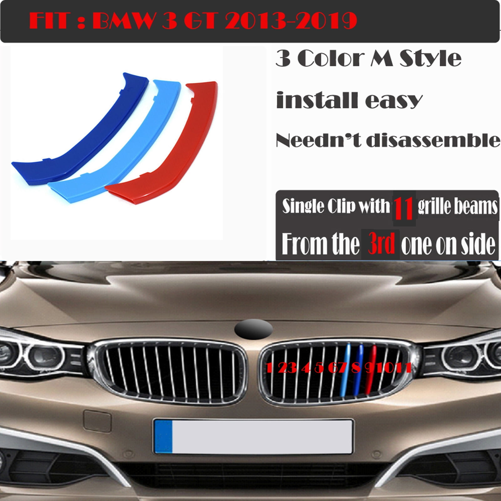 Trimla M-Colored Grille Insert Trim Performance Sport for 13-20 BMW GT ...