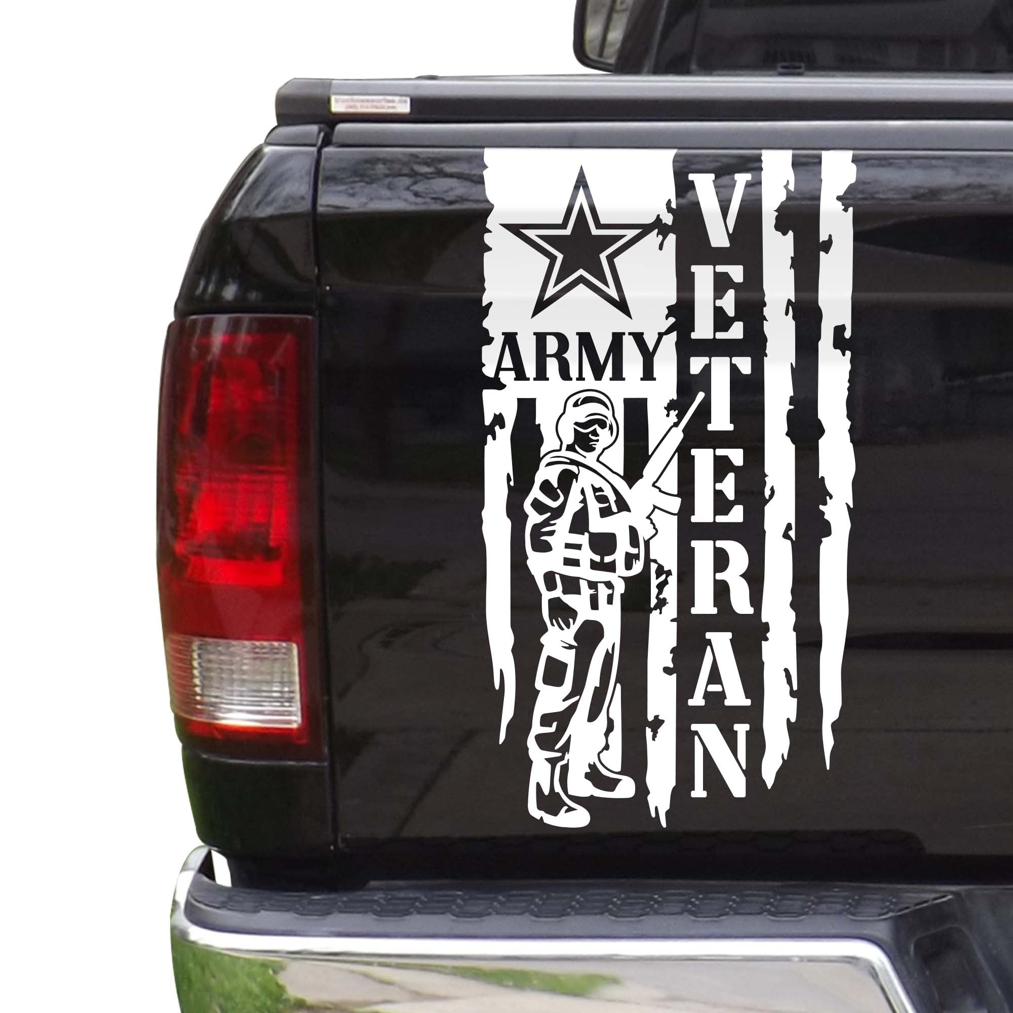 Veteran Army Retired Soldier Distressed American USA US Flag Truck ...