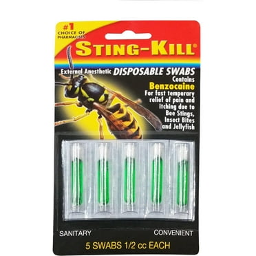 Sting-Kill First Aid Anesthetic Swabs, Pain Relief and Itch Relief, Bee ...