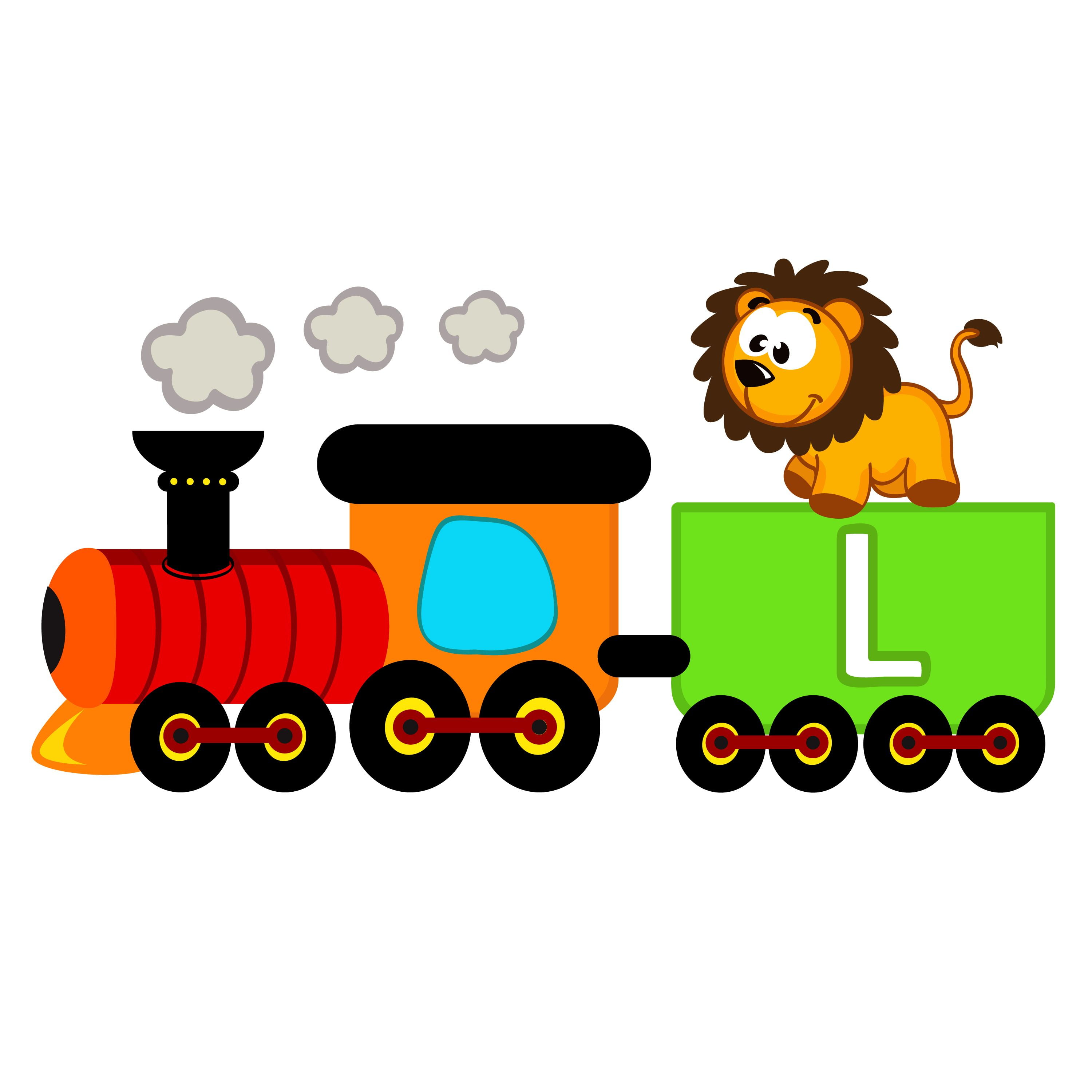 DAYCARE - Lion Animal Train Child Care Vinyl Wall Decoration Letter L ...