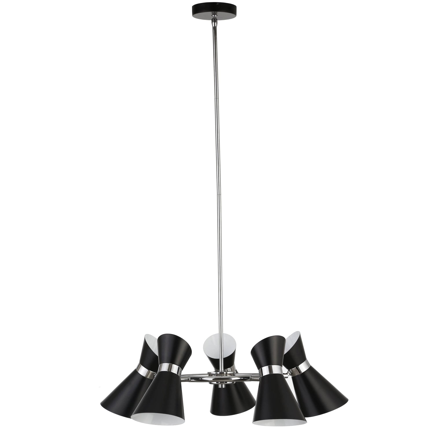 Dainolite 5 Light Chandelier, Black & Polished Chrome Finish - Walmart.com