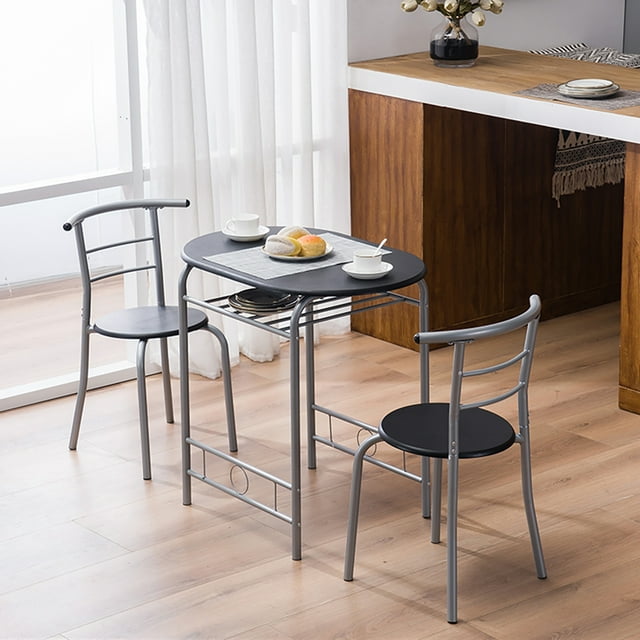 Breakfast Table Set for 2, Seizeen Modern Dining Sets with Wood Top ...